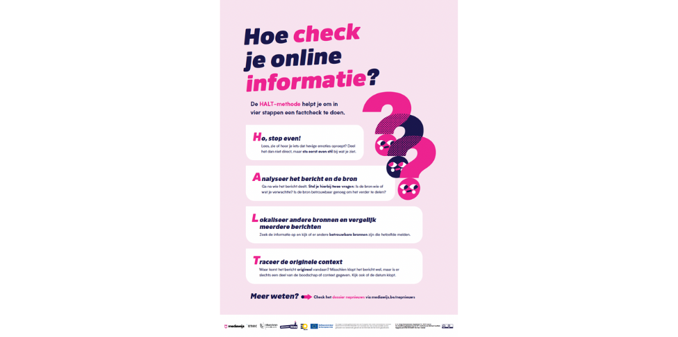 Affiche - Hoe check je online informatie? – Mediawijsmateriaal